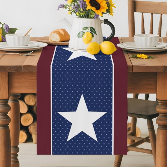 Burlap Table Runner 36 Inches Long, USA Flag Patriot Non-Slip Kitchen ...