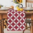 Burlap Table Runner 36 Inches Long, Vintage Red Geometric Medieval Non ...