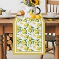 Burlap Table Runner 36 Inches Long, Vintage Watercolor Lemon Leaves Non ...