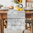 Burlap Table Runner 36 Inches Long, Watercolor Dandelion on Grey Wood ...