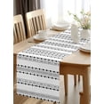 Burlap Table Runner 48 Inches Long, Abstract Bohemian Striped Lines Non ...