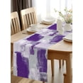 Burlap Table Runner 48 Inches Long, Abstract Purple Color Block Non ...