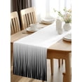 Burlap Table Runner 48 Inches Long, Abstract Stripes on Black ...