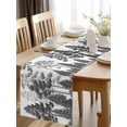 Burlap Table Runner 48 Inches Long, Black Gray Pine Tree Forest Maple ...