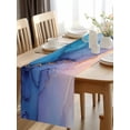 Burlap Table Runner 48 Inches Long, Blue Gradient Water Ripple Non-Slip ...