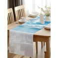 Burlap Table Runner 48 Inches Long, Blue Ocean Summer Beach Non-Slip ...