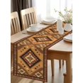 Burlap Table Runner 48 Inches Long, Brown Geometric Abstract Boho Non ...