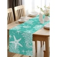 Burlap Table Runner 48 Inches Long, Coastal Starfish Coral Shell Non ...