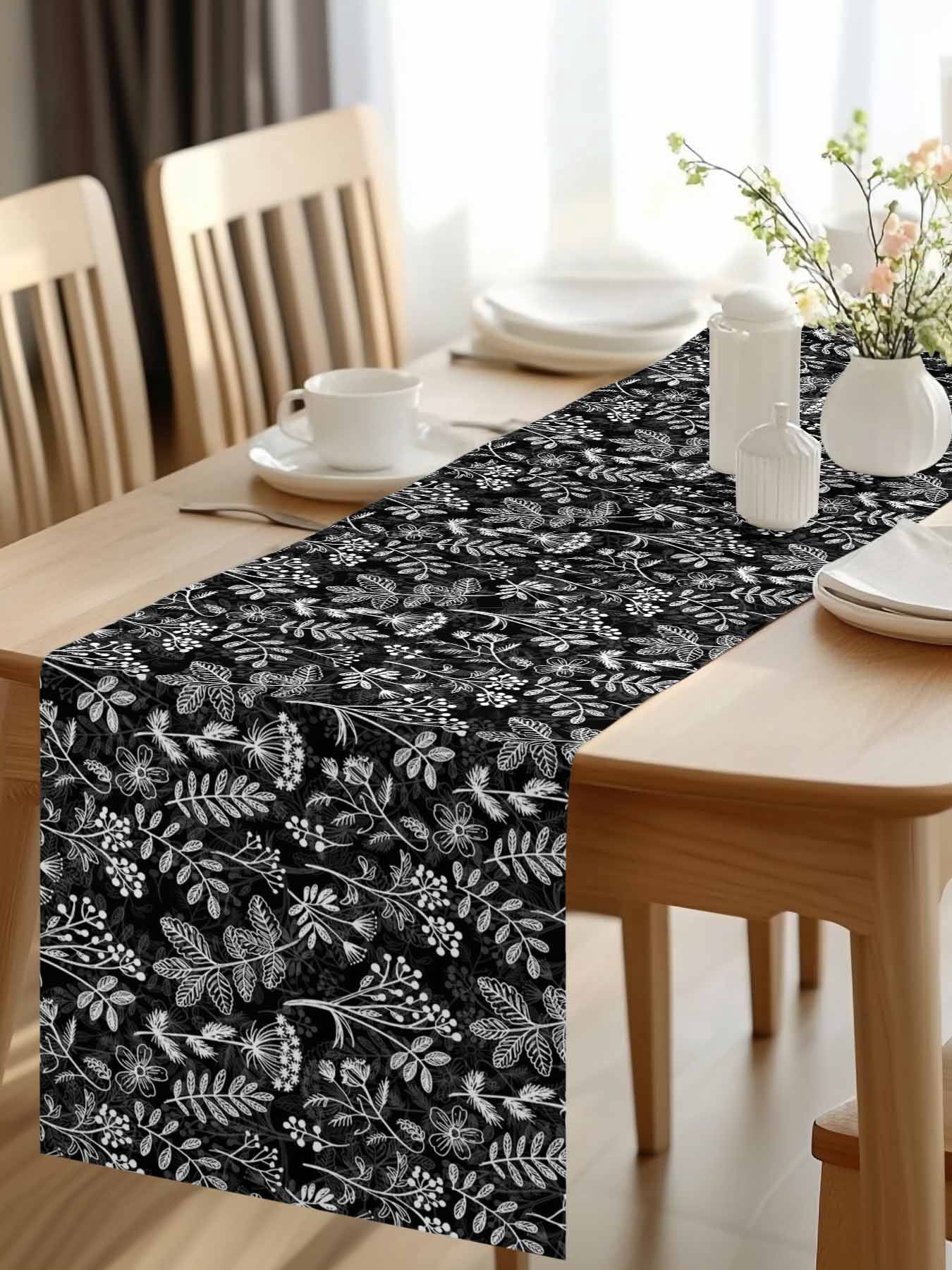 Burlap Table Runner 48 Inches Long, Dandelion Lavender Floral Non-Slip ...
