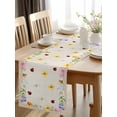 Burlap Table Runner 48 Inches Long, Farm Blossom Flower Ladybirds Non ...