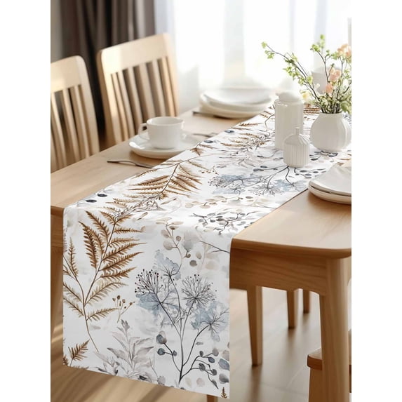 Burlap Table Runner 48 Inches Long, Farm Vintage Leaves Plant Vine Non ...