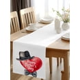 Burlap Table Runner 48 Inches Long, Father's Day Red Heart Non-Slip ...