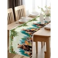 Burlap Table Runner 48 Inches Long, Forest Bear Deer Fox Squirrel Non ...