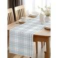 Burlap Table Runner 48 Inches Long, Gray Stripe Buffalo Plaid Non-Slip ...