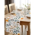 Burlap Table Runner 48 Inches Long, Green Orange Branch Leaves Non-Slip ...