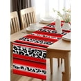 Burlap Table Runner 48 Inches Long, Mexico Stripes Red Animal Leopard ...
