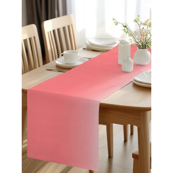 Burlap Table Runner 48 Inches Long, Minimalist Coral Red Gradient Non ...
