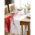 Burlap Table Runner 48 Inches Long, Modern Abstract Red Marble Non-Slip ...