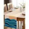 Burlap Table Runner 48 Inches Long, Modern Ocean Waves at Sunset Non ...