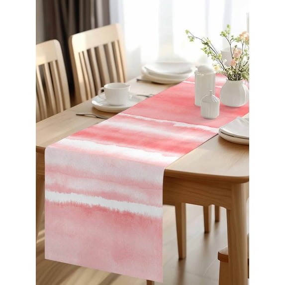 Burlap Table Runner 48 Inches Long, Modern Pink Ombre Ocean Wave Non ...