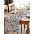 Burlap Table Runner 48 Inches Long, Retro Blossom Flower Birds Non-Slip ...