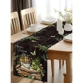 Burlap Table Runner 48 Inches Long, Retro Book Coffee Green Leaves Non ...