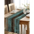 Burlap Table Runner 48 Inches Long, Retro Farm Wood Grain Non-Slip ...