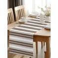 Burlap Table Runner 48 Inches Long, Rustic Brown Stripes Non-Slip ...