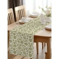 Burlap Table Runner 48 Inches Long, Rustic Green Wildflower Retro Linen ...