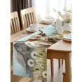Burlap Table Runner 48 Inches Long, Rustic Highland Cow Dandelion Non ...