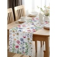 Burlap Table Runner 48 Inches Long, Spring Flower Leaf Butterfly Non ...
