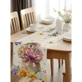 Burlap Table Runner 48 Inches Long, Spring Groundhog Tulip Butterfly ...