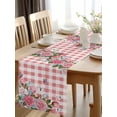 Burlap Table Runner 48 Inches Long, Spring Rose Flower Leaf Butterfly ...