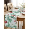 Burlap Table Runner 48 Inches Long, Strawberries White Flowers Non-Slip ...