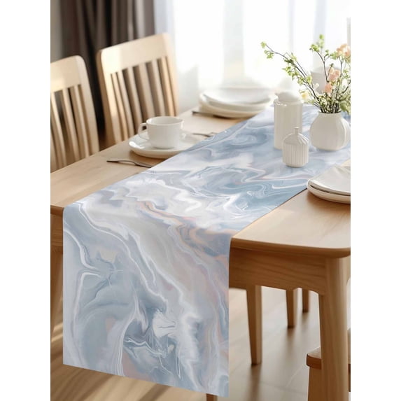 Burlap Table Runner 48 Inches Long, Summer Abstract Gradient Blue ...