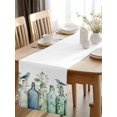 Burlap Table Runner 48 Inches Long, Summer Eucalyptus Leaf Bird Non ...