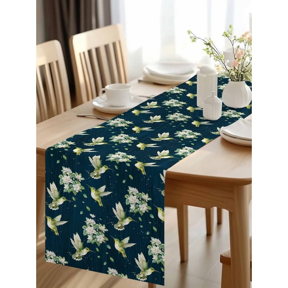 Burlap Table Runner 48 Inches Long, Summer Gardens Honeybirds Non-Slip ...