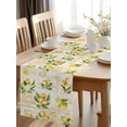 Burlap Table Runner 48 Inches Long, Summer Lemon Leaf Flower Non-Slip ...