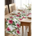 Burlap Table Runner 48 Inches Long, Summer Pink Hibiscus Hummingbirds ...