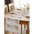 Burlap Table Runner 48 Inches Long, Vintage Colorful Flowers Non-Slip ...