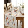 Burlap Table Runner 48 Inches Long, Vintage Geometric Diamond Non-Slip ...