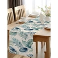 Burlap Table Runner 48 Inches Long, Watercolor Botanical Fern Leaves ...