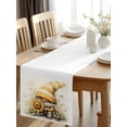 Burlap Table Runner 48 Inches Long, Watercolor Gnome with Sunflower Bee ...