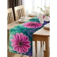 Burlap Table Runner 48 Inches Long, Watercolor Pink Daisy Flower Non ...