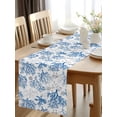Burlap Table Runner 48 Inches Long, Watercolor Water Blue Coral ...