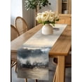 Burlap Table Runner 60 Inches Long, Abstract Beach Painting Art Non ...