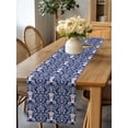 Burlap Table Runner 60 Inches Long, Abstract Elk Head Flower Leaves Non ...