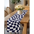 Burlap Table Runner 60 Inches Long, Abstract Illusion Aesthetic Grid ...