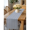 Burlap Table Runner 60 Inches Long, Abstract Navy Blue Stripe Non-Slip ...