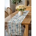 Burlap Table Runner 60 Inches Long, Blossoming Flower with Leaves ...